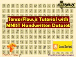 Tensorflow.js Tutorial with MNIST Handwritten Digit Dataset Example - MLK - Machine Learning ...